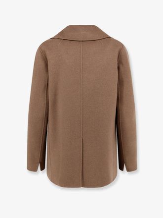 Max Mara Womens Peacoat Smmrita Virgin Wool Brown Coat