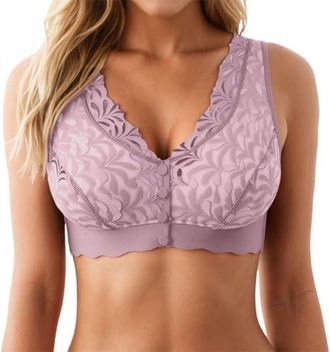 Generic Soutiens-Gorge Femme avec Bonnet Complet Fermeture Devant avec Maintien Souple Soutien Gorge Grande Taille sans Armature Confort Soutien-Gorge Respira