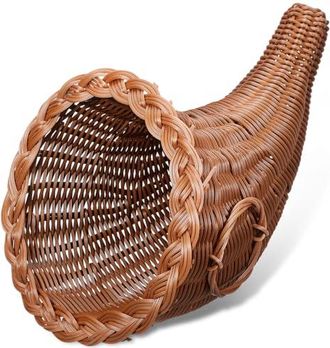 Cabilock Paniers de remplissage de Thanksgiving : panier &agrave; vigne en osier en corne Panier &agrave; pain dautomne en rotin Dessus de table en osier Plateau de service 