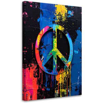 Feeby Tableau d&eacute;co Graffiti Banksy symbole de paix Street art 70x100