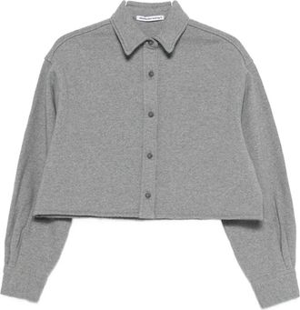 Alexander Wang Femme, Blouses et Chemises, Gris, Taille: 38 FR Chemise Courte Boutonn&eacute;e