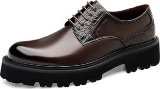 Generic Mocassins épais en cuir véritable pour homme - Antidérapants - Pour le travail formel et décontracté, Marron 1, 39 1/3 EU