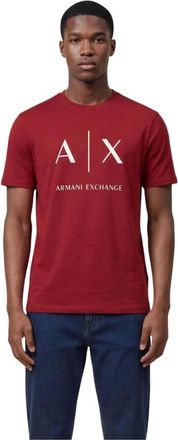 A|X Armani Exchange Homme, Tops, Rouge, Taille: 2XL T-shirt imprim&eacute; &agrave; manches courtes et col rond