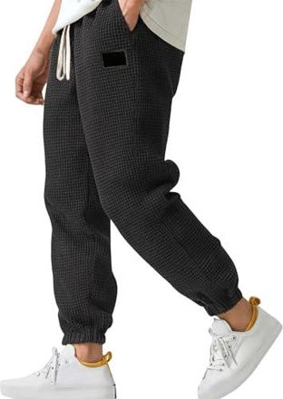 Generic Pantalon sarouel pour homme, confort en plein air, taille &eacute;lastique, pantalon de loisirs, pantalon de sport avec poches de cordon de serrage, pantalon