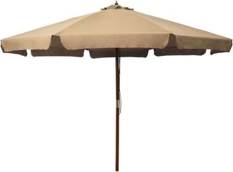 vidaXL Parasol dext&eacute;rieur avec m&acirc;t en bois 330 cm Taupe vidaXL