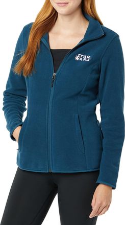 Amazon Essentials Disney | Marvel | Star Wars | Princess Damen Polarfleece-Jacke mit durchgehendem Reißverschluss und Stehkragen, Star Wars Logo, XL