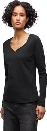 Street One Shirt mit Herzausschnitt Black 34