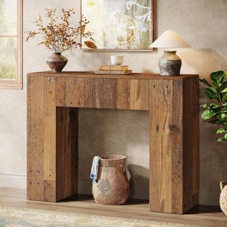 Tribesigns Tribesigns Table console de 100 cm avec tiroirs, table dappoint &eacute;troite, table de couloir pour petits espaces, table basse fine pour entr&eacute;e