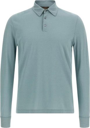 Zanone Homme, Tops, Bleu, Taille: 2XL Polo en coton Ice