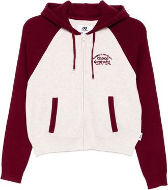 Chocoolate cardigan à slogan brodé - Rouge