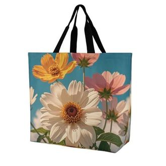 Generic De Jolies Fleurs &Eacute;panouies Sac A Main Femme D&eacute;contract&eacute; Tote Bag Grand Sac Cabas Pour Gym Quotidienne Universit&eacute;