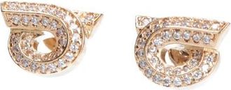 Ferragamo Logo Earrings With Rhinestones