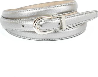 Anthoni Crown Lederg&uuml;rtel in Silber 15mm breit