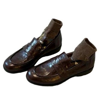 Generic SLJYM Mocassins plats pour femme Chaussures r&eacute;tro tendance automne classique robe de marche, marron, 36.5 EU