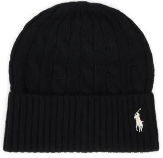 Polo Ralph Lauren Womens Wool Cap Black Hat