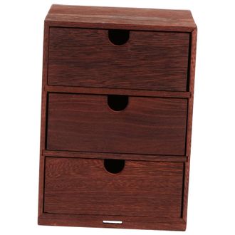 DOITOOL Holz Aufbewahrungsbox Mit Schubladen Dreischichtig Desktop Organizer Vintage Stil F&uuml;r B&uuml;ro Zuhause Kosmetik Ordnungssystem