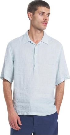 Barena Homme, Chemises, Bleu, Taille: S Polo &agrave; manches courtes en lin avec coupe carr&eacute;e