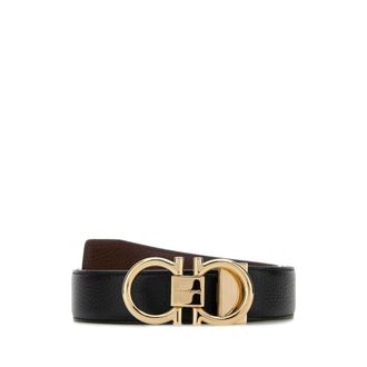 Ferragamo Homme, Accessoires, Noir, Taille: 90 CM Black Leather Reversible Belt