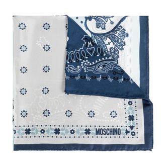 Moschino Homme, Accessoires, Bleu, Taille: ONE Size Pochette de costume en soie