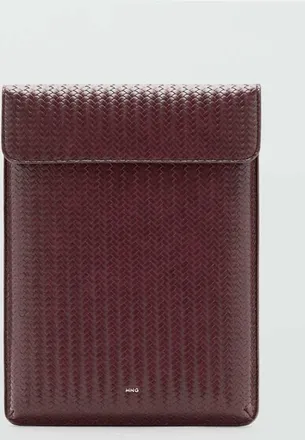 Mango Housse pour ordinateur portable tress&eacute;e bordeaux - Femme - Taille unique - MANGO
