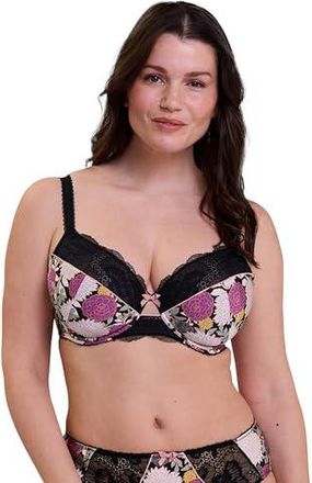 Sans Complexe Modèle Aurélie - Soutien-Gorge Classique avec Armatures - Femme - 105E - Imprimé Dahlia Foncé