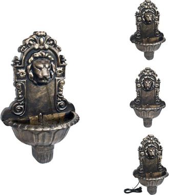 vidaXL Vidaxl - Brunnen & Wasserf&auml;lle - Living Wandbrunnen L&ouml;wenkopf Design Bronze - Braun