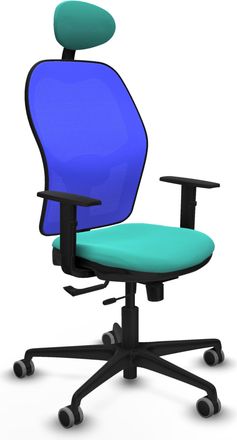 Piqueras y Crespo Jorquera Nackenst&uuml;tzstuhl mit 1D-Armen, h&ouml;henverstellbarer Lendenwirbelst&uuml;tze und festem Kopfteil, ausgestattet mit Syncro/Traslack und injiziertem Sc