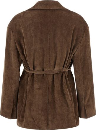 Brunello Cucinelli Microribbed Cashmere Blend Velvet Blazer - Taupe