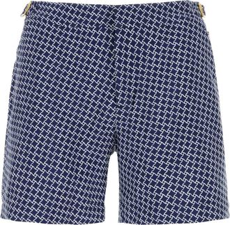 Orlebar Brown Homme, Maillots de bain, Bleu, Taille: W34 Short de bain brod&eacute; en m&eacute;lange de polyester