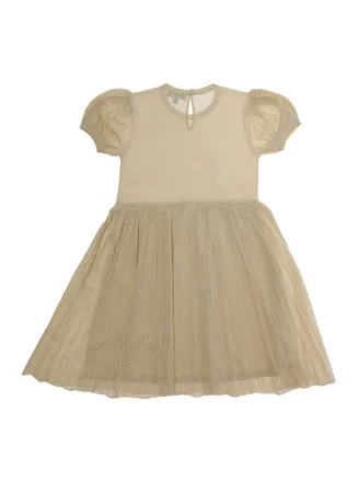 Emporio Armani Girls Dress, Beige Viscose Blend