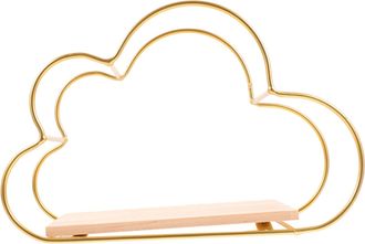 Heallily Schweberegal in Wolkenform, Wandmontage, Wandregal, dekorativer Eisenkunst-Organizer für Heimdekoration, Gold, Größe M