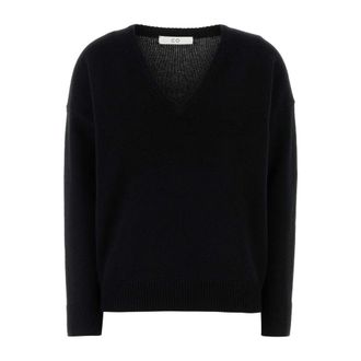 Co Schwarzer Kaschmirpullover - - Knitwear - Damen - Schwarzk - XL