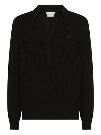 Sun 68 pull à logo brodé - Noir