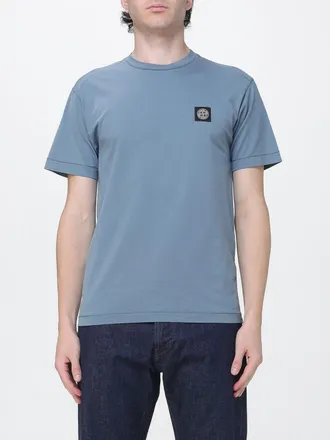 Stone Island T-shirt en coton avec patch logo Compass sur la poitrine