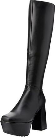 Lamoda Lamoda Femme Wish Me Dead Botte Haute Jusquau Genou, PU Noir, 40.5 EU
