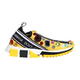 Dolce & Gabbana Rhinestone Low Top Sneakers Gelb - - Shoes - Damen - Gelb - 36 1/2 EU