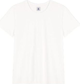 Petit Bateau Tee-Shirt Manches Courtes Femme, Blanc Ecume, XS