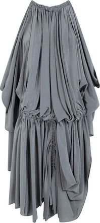 Balmain Femme, Robes, Vert, Taille: 38 FR Draped Silk Crepe Dress