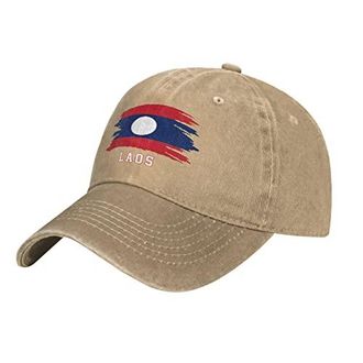 Generic Sun Protection Casquettes Drapeau du Laos, Denim Laotien Anti-Soleil Pare-Soleil Casquette Respirante Ext&eacute;rieur Sunhat pour Hip Hop Sports Femmes