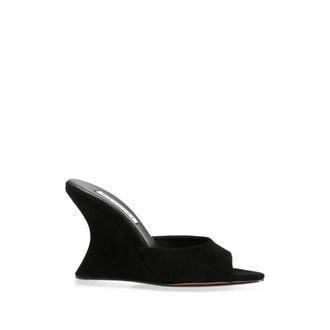 Aquazzura Offener Zehentrenner Keilabsatz - - Shoes - Damen - Schwarzk - 37 EU
