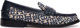 Tommy Hilfiger Slipper Tommy Hilfiger Th Monogram Penny Bar Loafer FW0FW09537 Dunkelblau