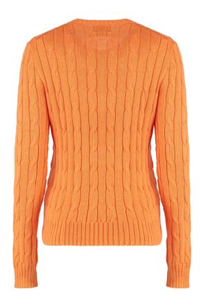 Polo Ralph Lauren Womens Cable Knit Sweater Orange Cotton