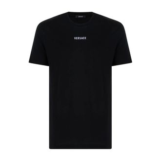 Versace Homme, Tops, Noir, Taille: S T-shirt en coton avec logo