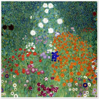 Posterlounge Bauerngarten Poster von Gustav Klimt 40 x 40 cm Grün Wandbilder Wanddeko