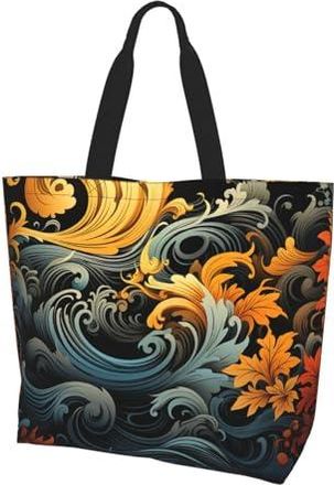 Generic Motif Hawa&iuml;en Sac Fourre-Tout L&eacute;ger Tote Bag Grand Sac A Main Femmes Pour Plage Travail Gym