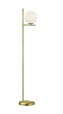 Trio Trio Leuchten Pure 402000108 Lampadaire en m&eacute;tal laiton mat et verre blanc non inclus 1 ampoule E14