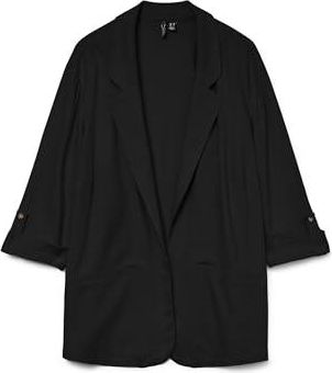Vero Moda CURVE Vmcjesmilo Blazer 3/4 WVN GA Noos Cur, Noir, 50 Femme