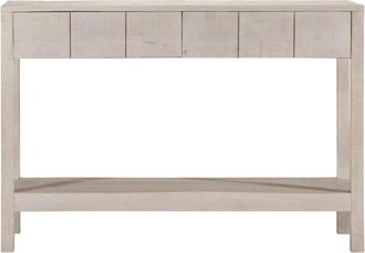 vidaXL Konsolentisch Wei&szlig; 110x35x75 cm Massivholz Mango Vidaxl