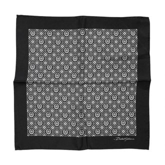 Dolce & Gabbana Seidenes Foulard-Tuch mit Logodetails - - Accessories - Herren - Braun - ONE SIZE