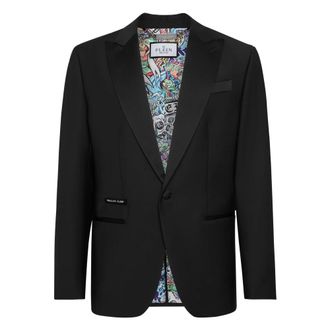 Philipp Plein Ein-Knopf Blazer Slim Fit - - Jackets - Herren - Schwarzk - L